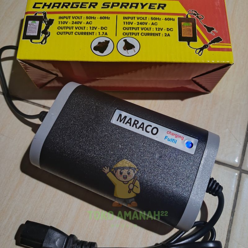 Jual CHARGER SPRAYER MARACO 12V/2A TERBARU OVAL | Shopee Indonesia