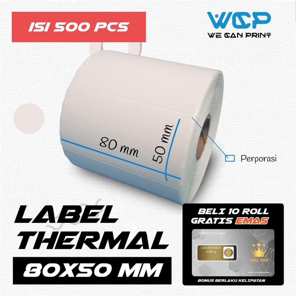 Jual Stiker Label Thermal 80 x 50 Kertas Sticker Barcode Thermal Resi ...