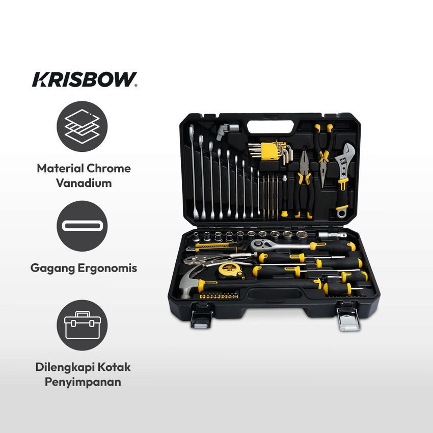 Jual ACE KRISBOW - TOOL KIT 78 PCS - TOOLKIT BOX KOTAK SET PERKAKAS ...