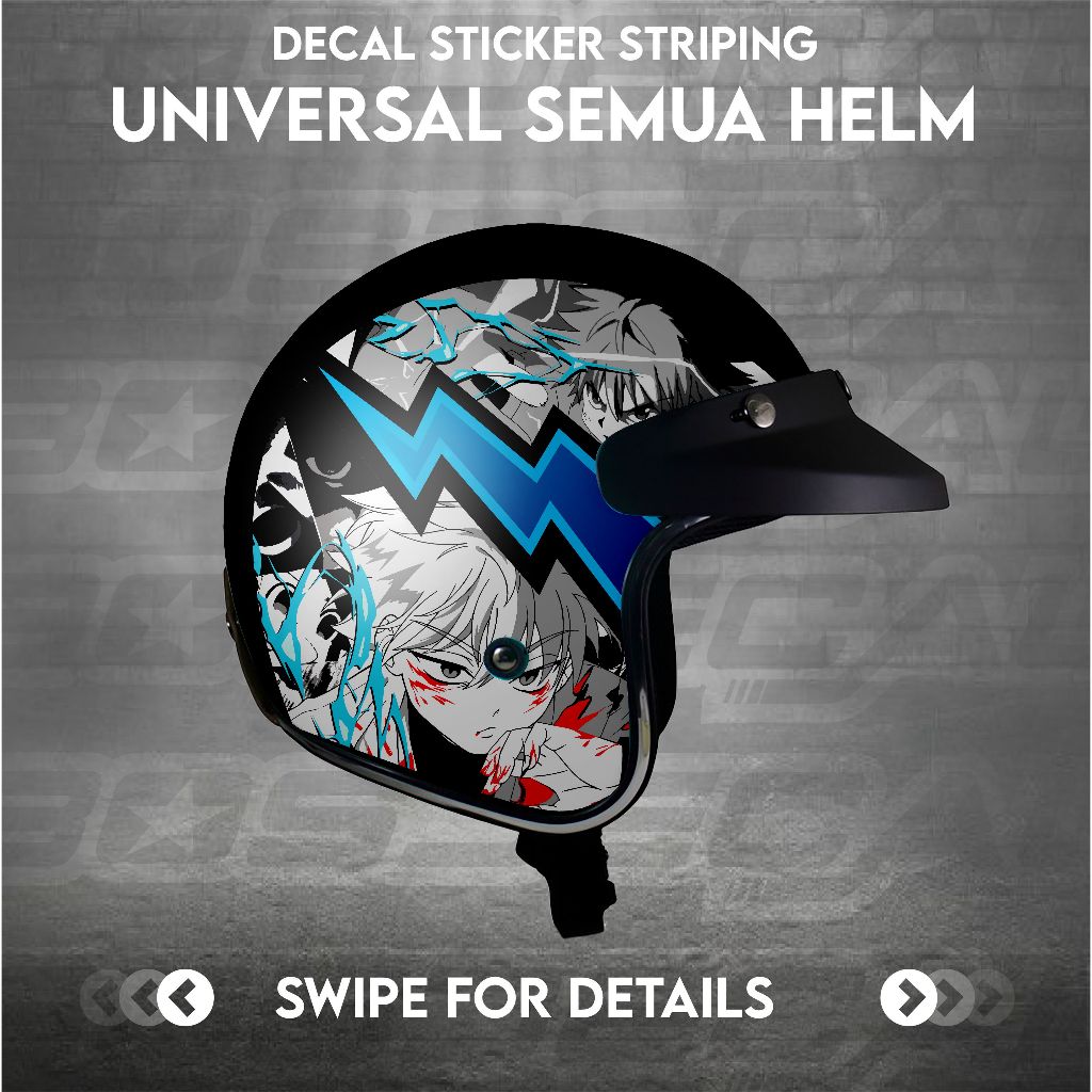 Jual STIKER HELM BOGO STRIPING UNIVERSAL FULL SET MOTIF Anime hunter x ...