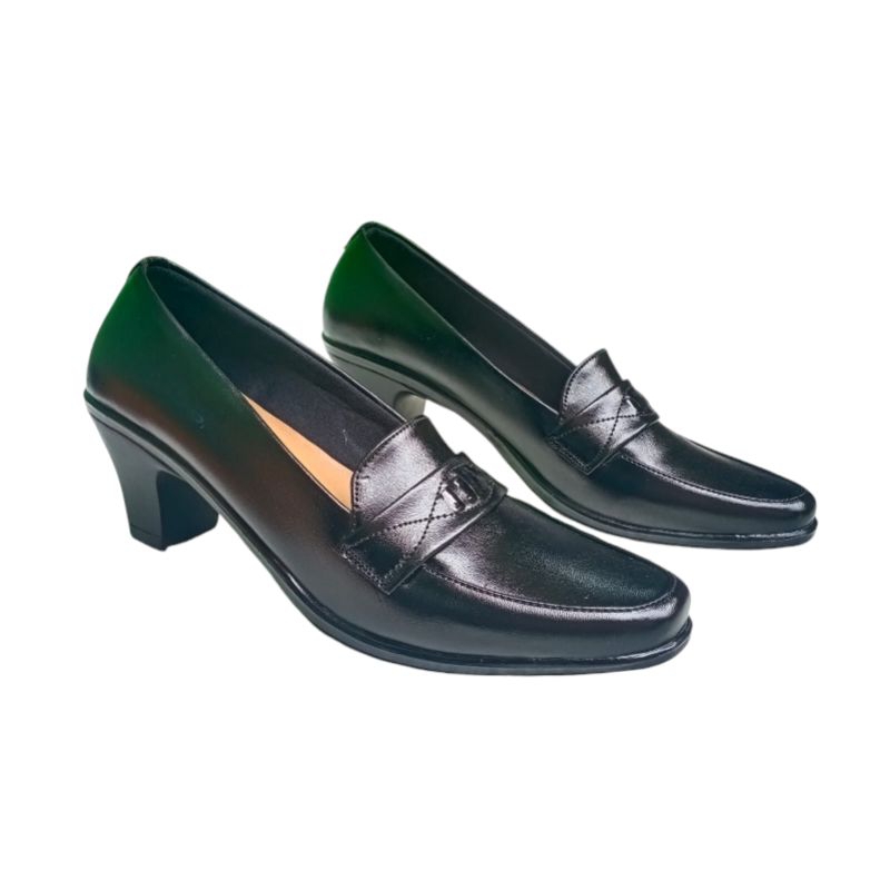 Jual Sepatu Pantofel Kantor Wanita Heels 6cm Sepatu Kerja Hitam ...