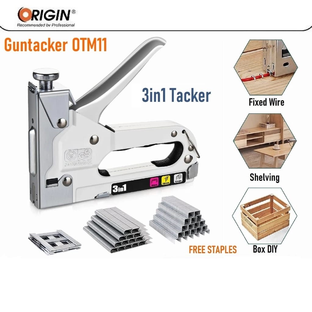 Jual ORIGIN OTM 11 / Stapler Tembak Kayu / Gun Tacker 3 in 1 Alat ...