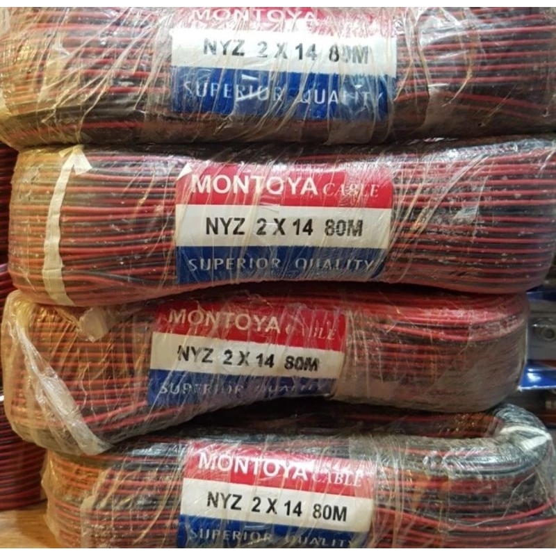 Jual kabel serabut montoya MYZ 2x14 0.10mm & 2x12 0.12mm merah 80meter ...