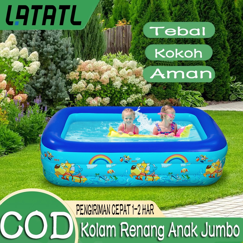 Jual LATATL Kolam Renang Anak Jumbo 3ring Portable / Kolam Berenang ...