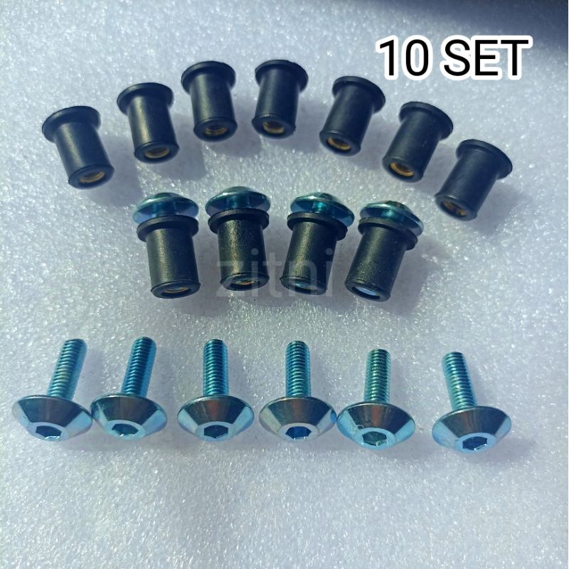 Jual Paket 10 SET - Baut L4 dan Mur Karet Visor body Motor Xride X Ride ...