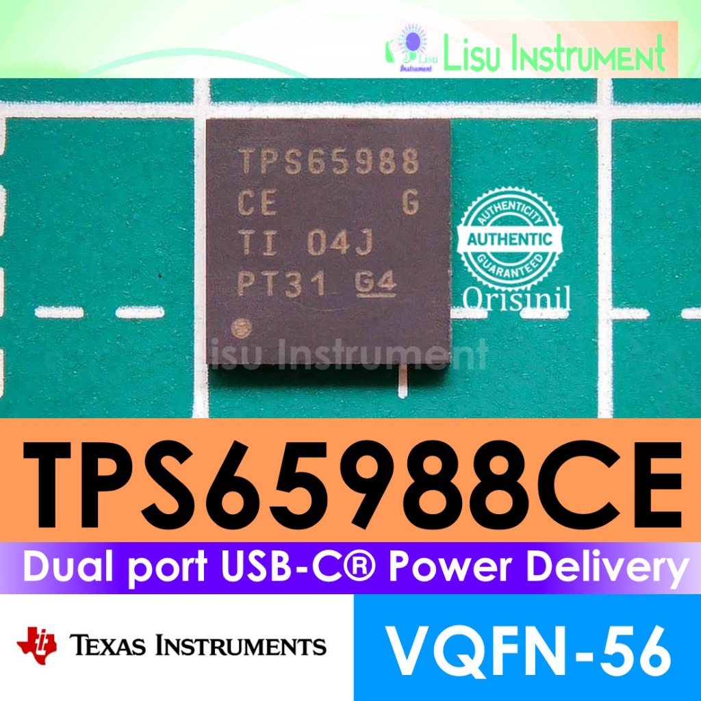 Jual TPS65988 CE Dual port USB-C Power Delivery Controller VQFN-56 ...