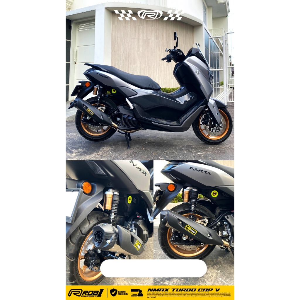 Jual ROB1 Knalpot Nmax Turbo Pnp for Aerox Alpha/Turbo/Ultimate std ...