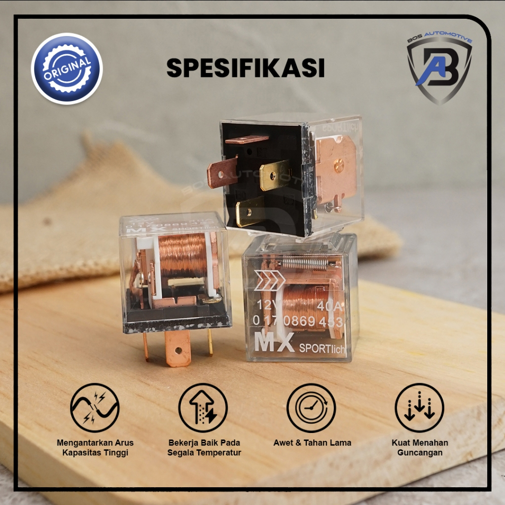 Jual Relay MX Transparan Kaki 4 Pin 12V 40 Ampere Untuk Klakson Lampu ...