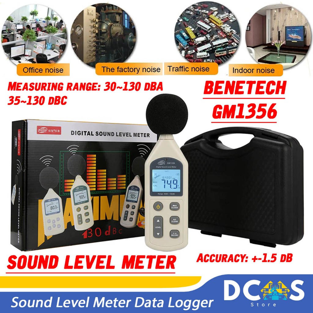 Jual Sound Level Meter Data Logger Benetech GM1356 Tester Suara Sound ...