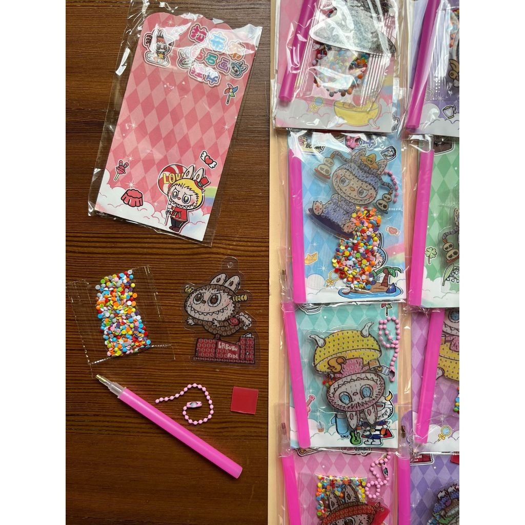 Jual Labubu Gantungan Diamond Painting Diy Keychain Pop Mart Labubu ...