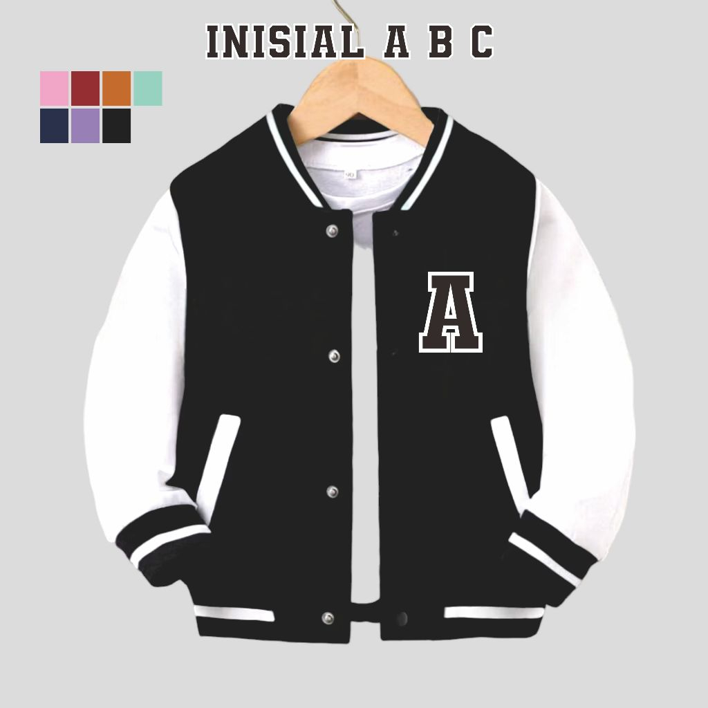 Jual Jaket Anak Inisial A B C Laki-laki Perempuan - Jaket Baseball ...