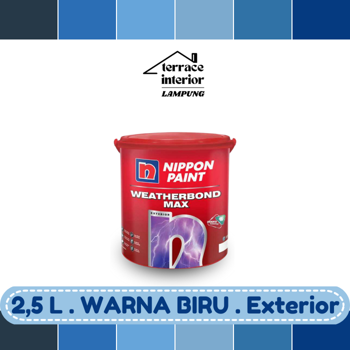 Jual Cat Tembok Nippon Paint Weatherbond Max warna Biru Ukuran 2.5 L ...