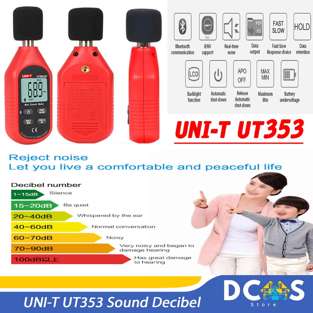 Jual Sound Level Meter Uni-T UT353 Alat Ukur Suara Kebisingan Sound Decibel | Shopee Indonesia