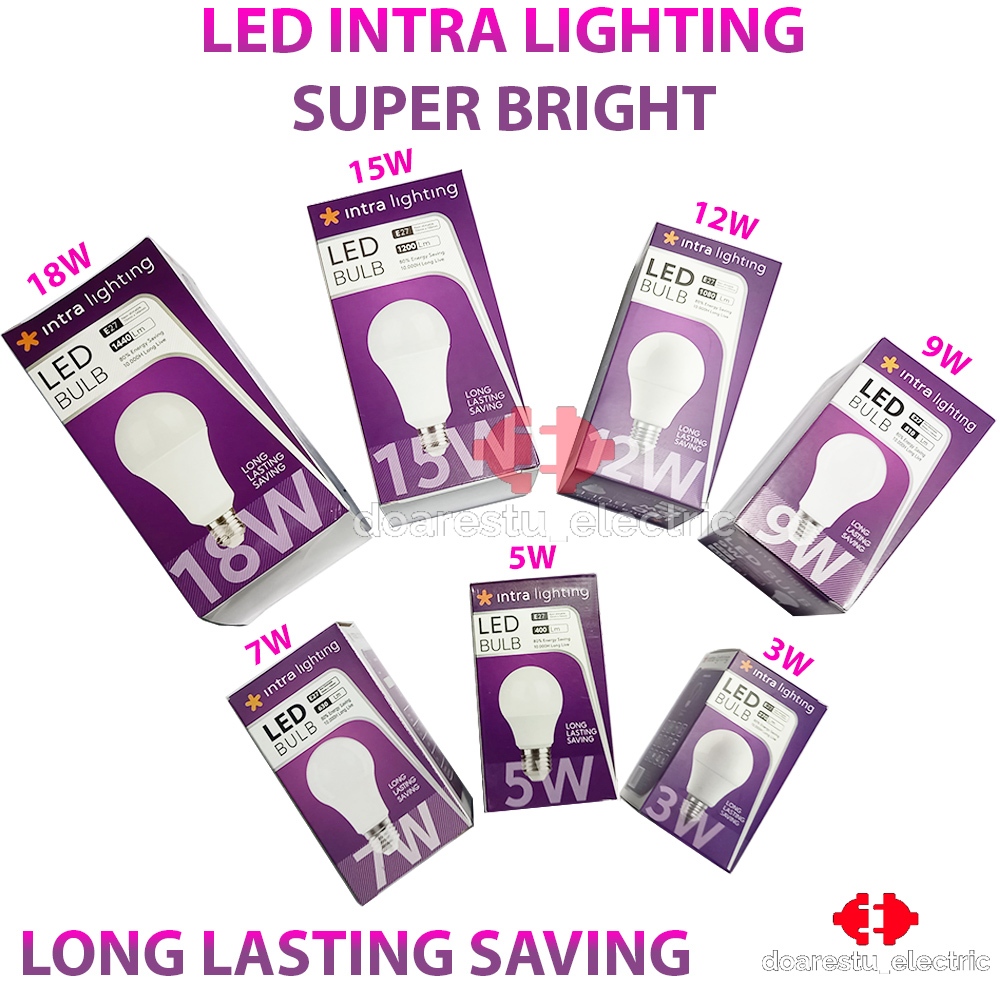 Jual Lampu LED Intra Bulb Intrek 21W, 18W, 15W, 12W, 9W, 7W, 5W LED E27 Super Bright Super ...