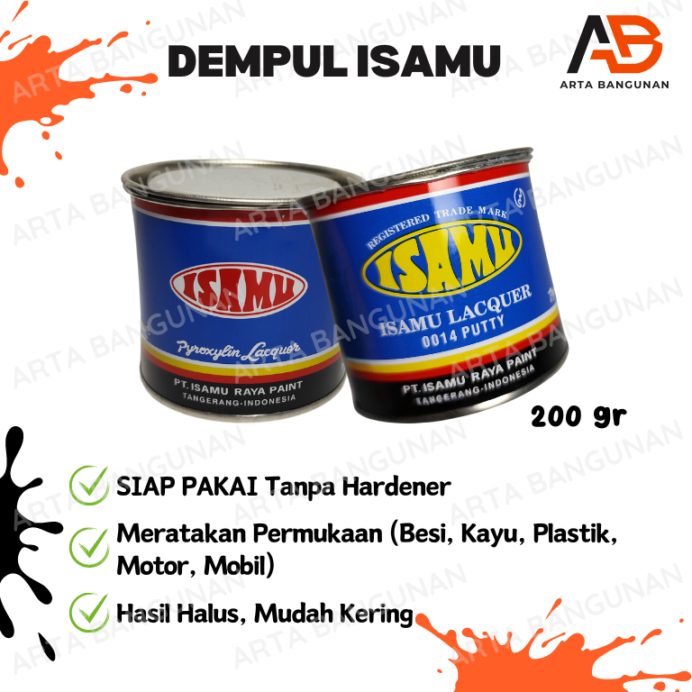 Jual DEMPUL ISAMU SIAP PAKAI 200 gr - Dempul Mobil / Motor / Besi ...
