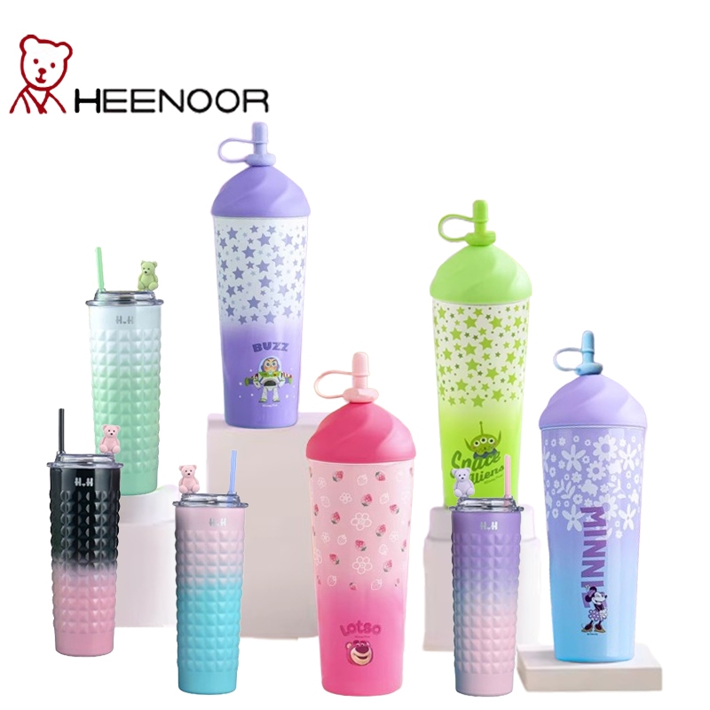 Jual [ SALE ] Heenoor x H♡H Termos Mug Slim Gradasi Include Boneka Beruang Tutup Acrylic Sedotan ...