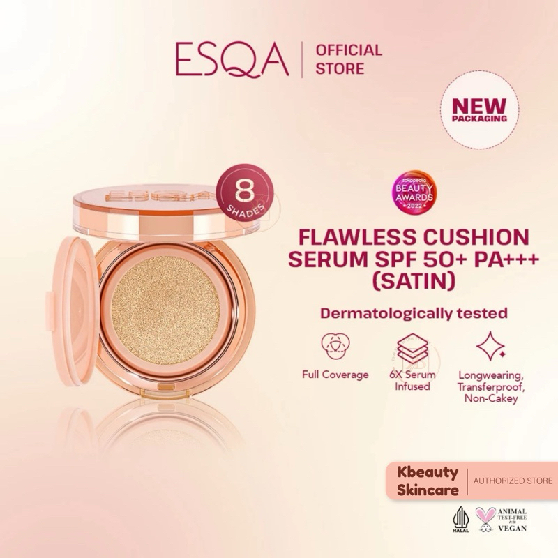 Jual ESQA Flawless Cushion Serum SPF 50+ PA+++ - Satin | Shopee Indonesia