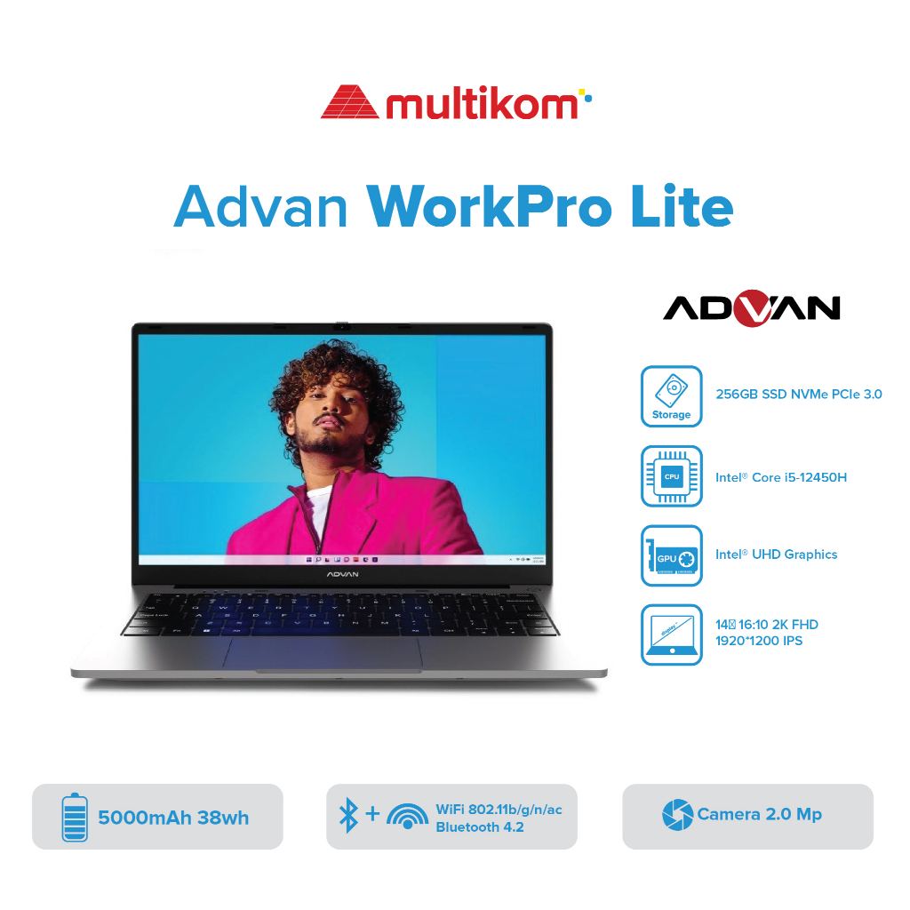 Jual Advan WorkPro Lite i5-12450 8GB 256GBSSD 14.0 FHD W11 | Shopee ...