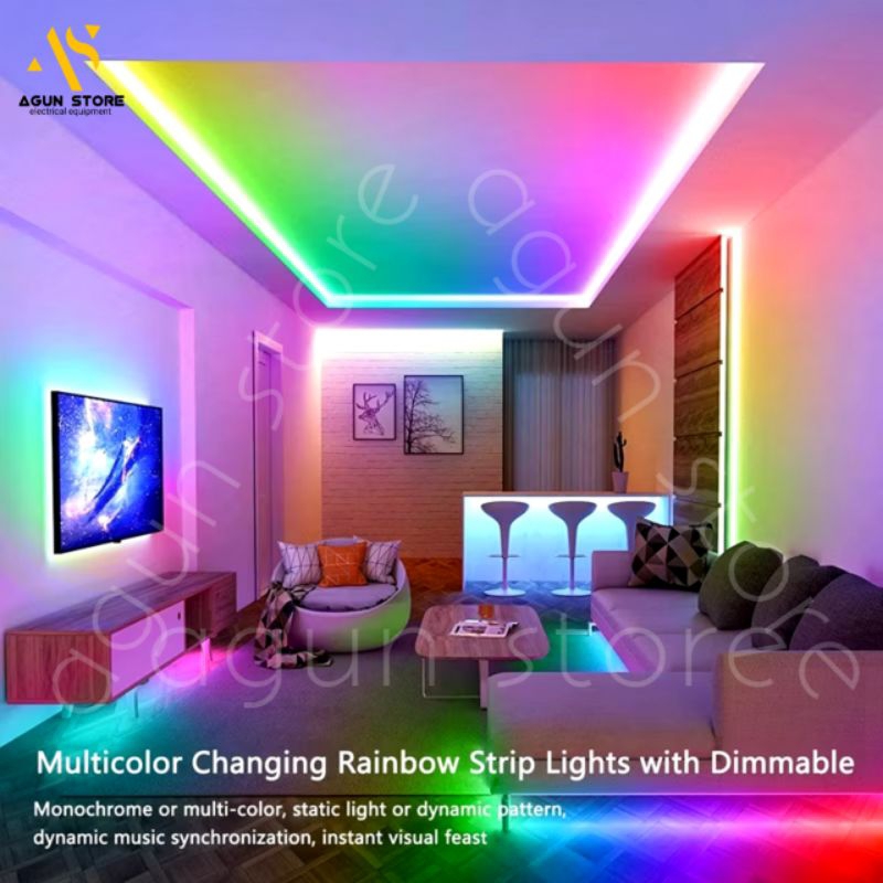 Jual Lampu Atas Plafon rgb led strip tempel tv keluarga | Shopee Indonesia