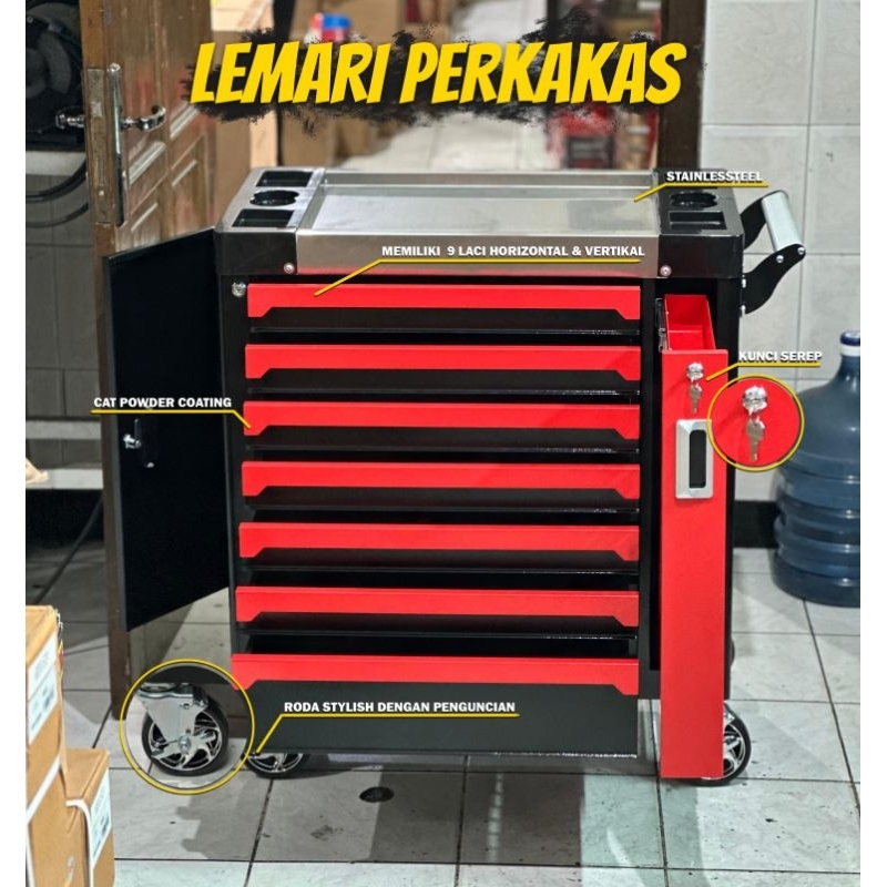 Jual Shark Kotak Lemari Kunci Perkakas Besi Berkualitas Total 9 Laci ...