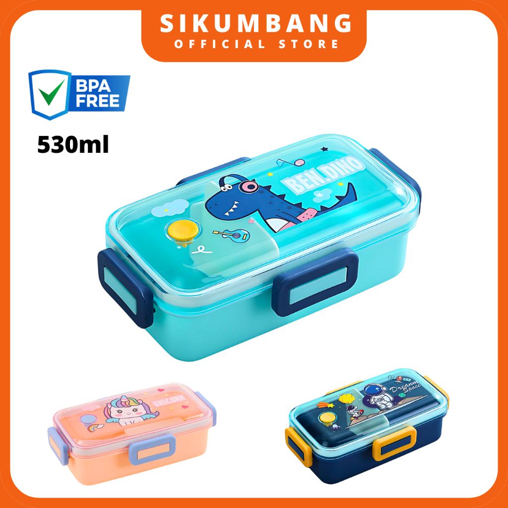 Jual SIKUMBANG Lunch Box Anak Sekolah 530ml Kotak Makan Anak - 2569 | Shopee Indonesia