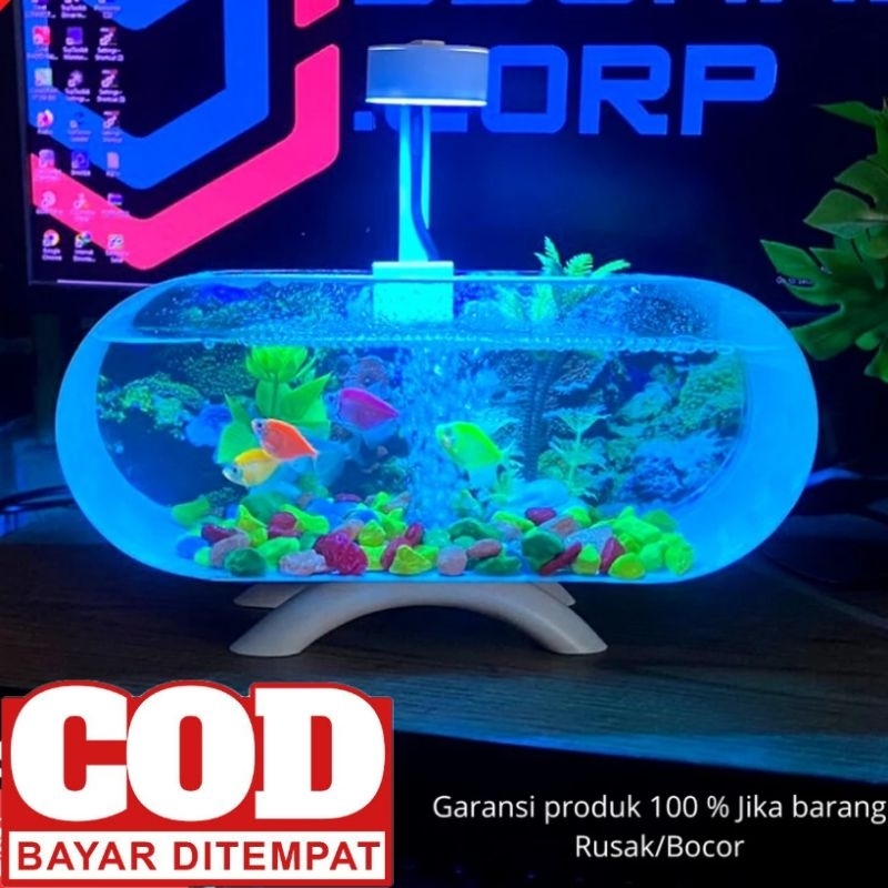 Jual Aquarium Mini Akrilik Aquarium aesthetic Hiasan GARANSI Aman ...