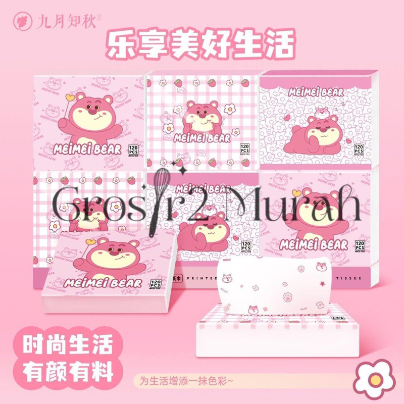 Jual tissue kering motif lucu 120 lembar / tisu kering / travel tissue ...