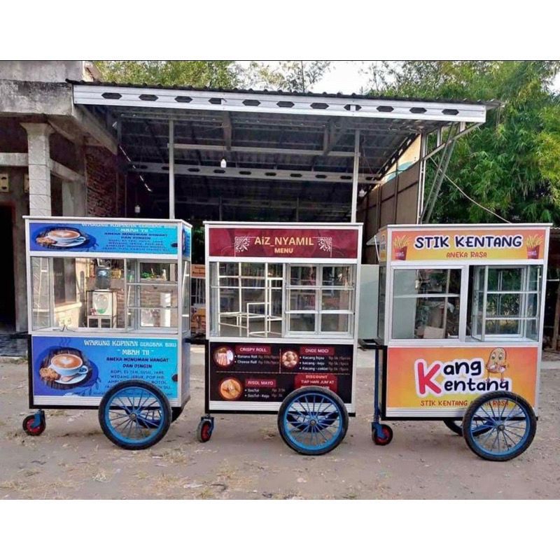 Jual Gerobak Motor / Gerobak Dorong Aluminium / Booth Jualan | Shopee ...