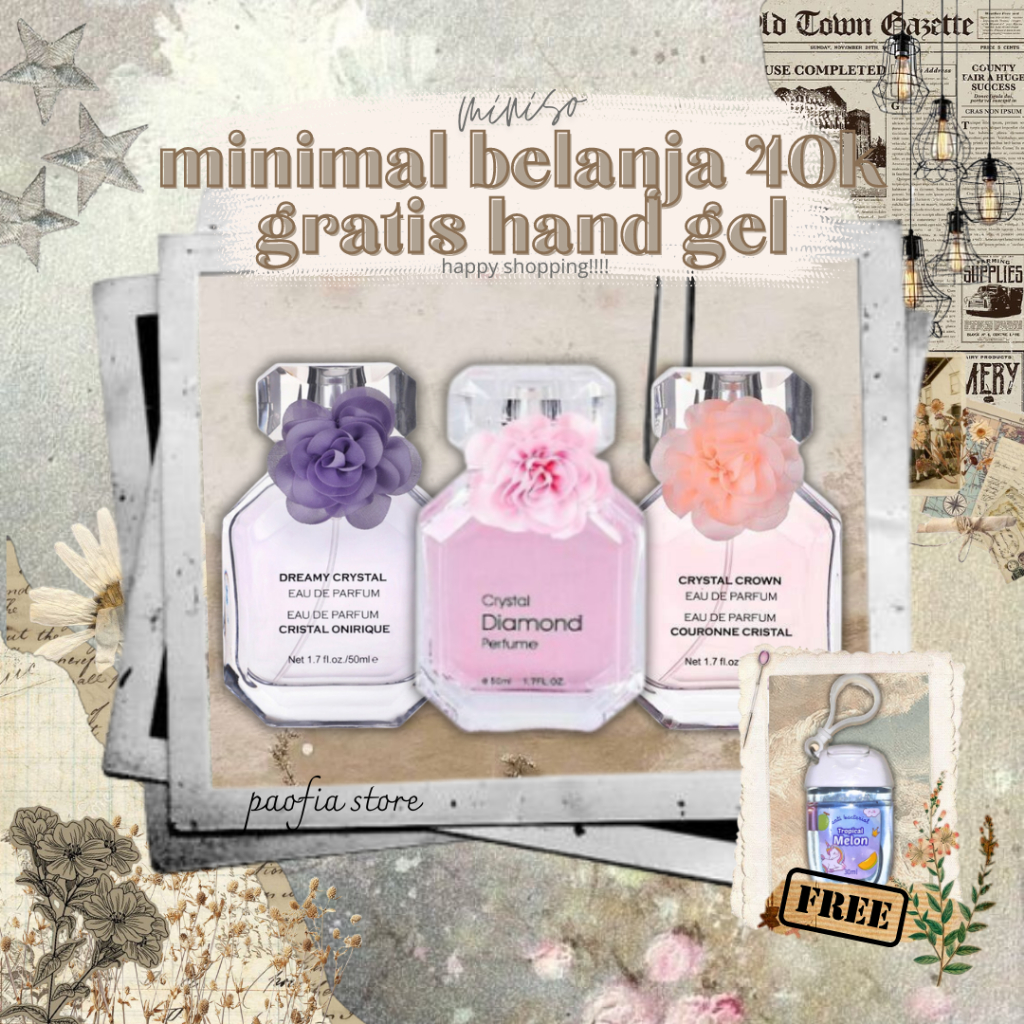 Jual (COD) (100% ORI) MINISO parfum wanita crystal diamond parfume ...