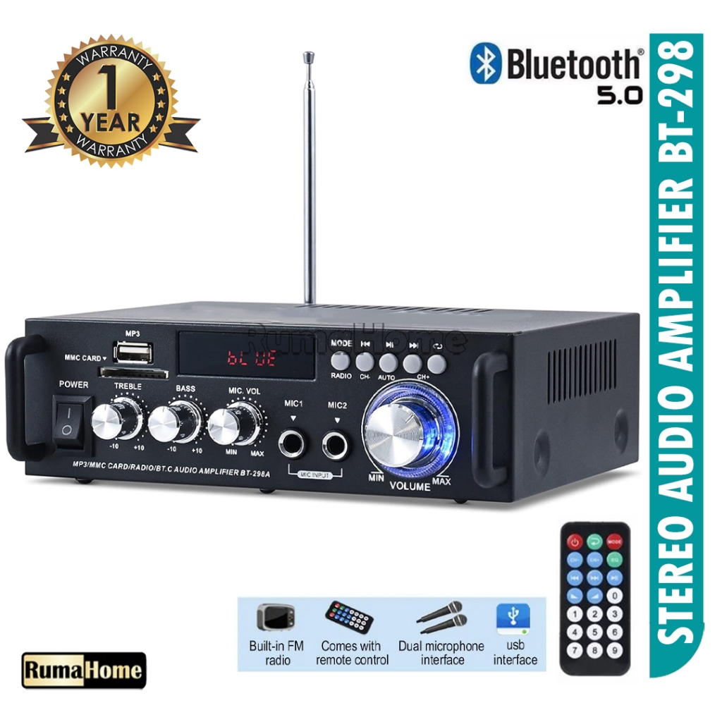 Jual Amplifier BT-298 Bluetooth EQ Audio Amplifier Karaoke Home Theater ...