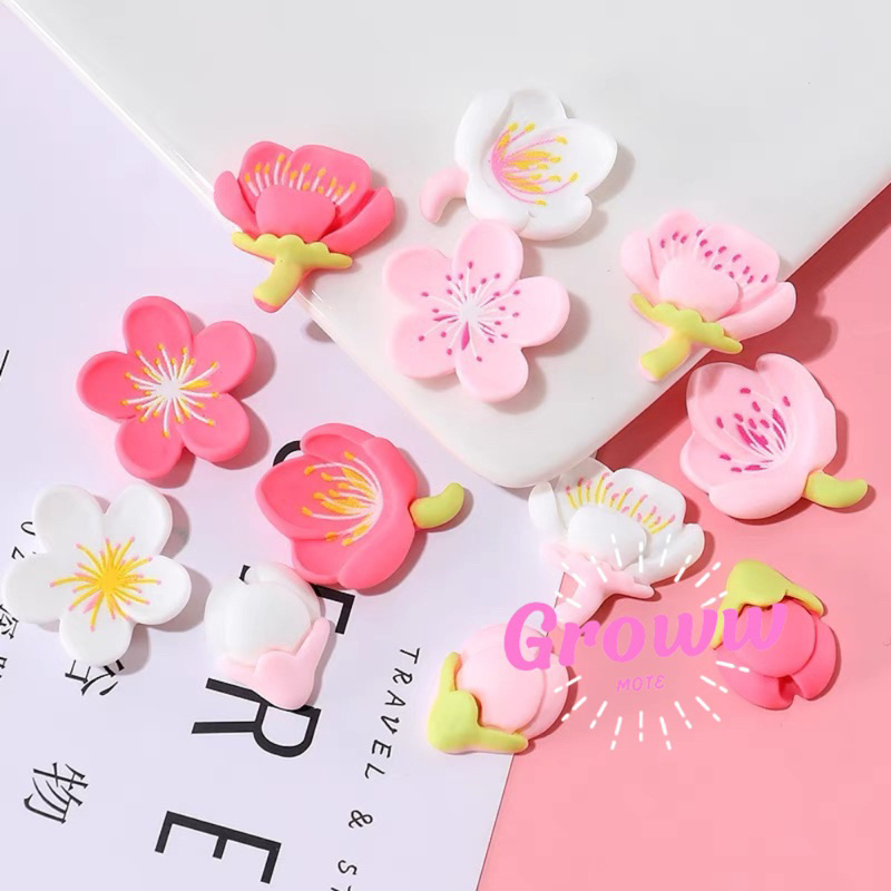 Jual Resin Clay Bunga Sakura Persik Mix Series (10pcs) | Shopee Indonesia