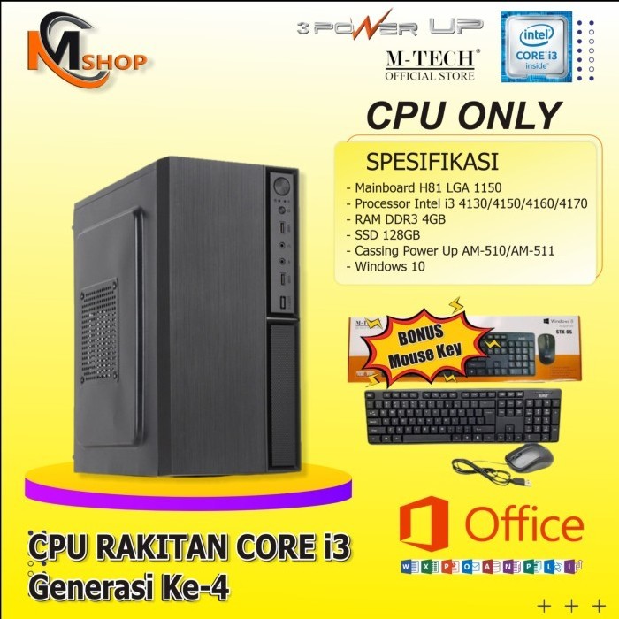 Jual CPU PC Rakitan Komputer H81 Core i3 Murah Siap Pakai (Office ...