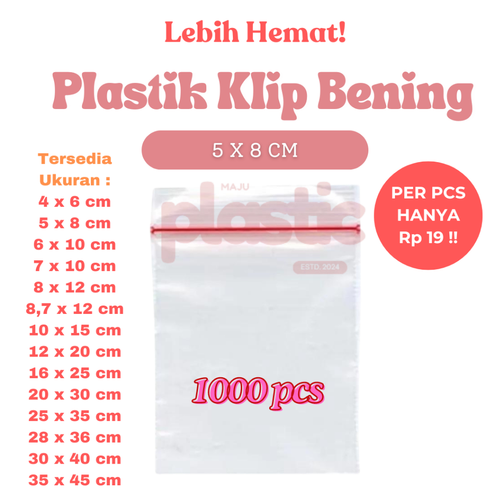 Jual (ISI 1000 PCS) PLASTIK KLIP 5X8 CM | Shopee Indonesia