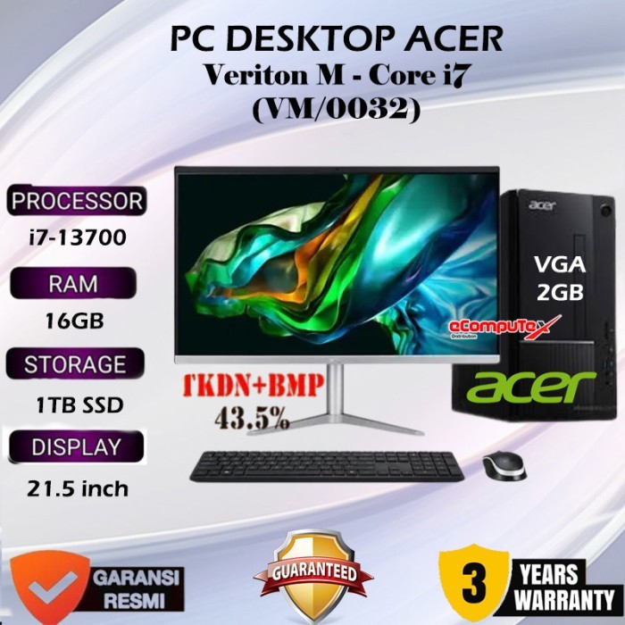 Jual PC DESKTOP Veriton M - Core i7 (VM/0032) i7-13700 RAM 16GB / 1TB ...