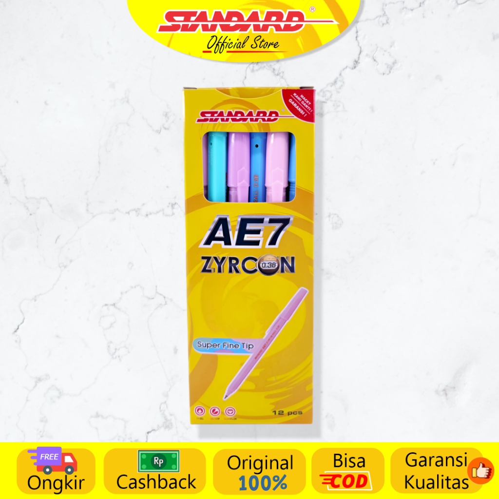 Jual Standard - Pulpen AE7 Zyrconball 0.38 ( Alat Tulis / Pen / Ballpoint / Pena ) | Shopee ...