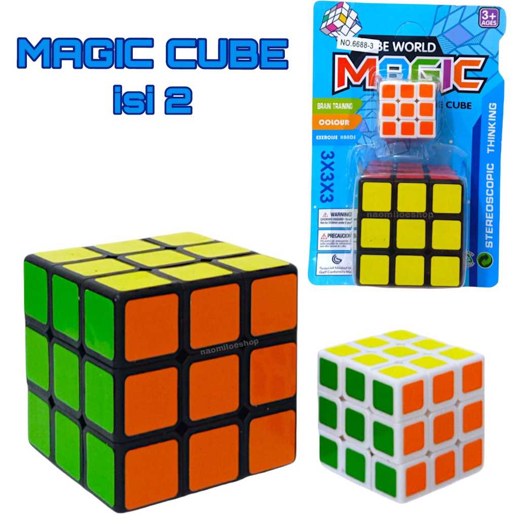 Jual Set 2pc magic cube hitam isi 2 MAINAN MAGIC CUBE 6CM X 6CM ...