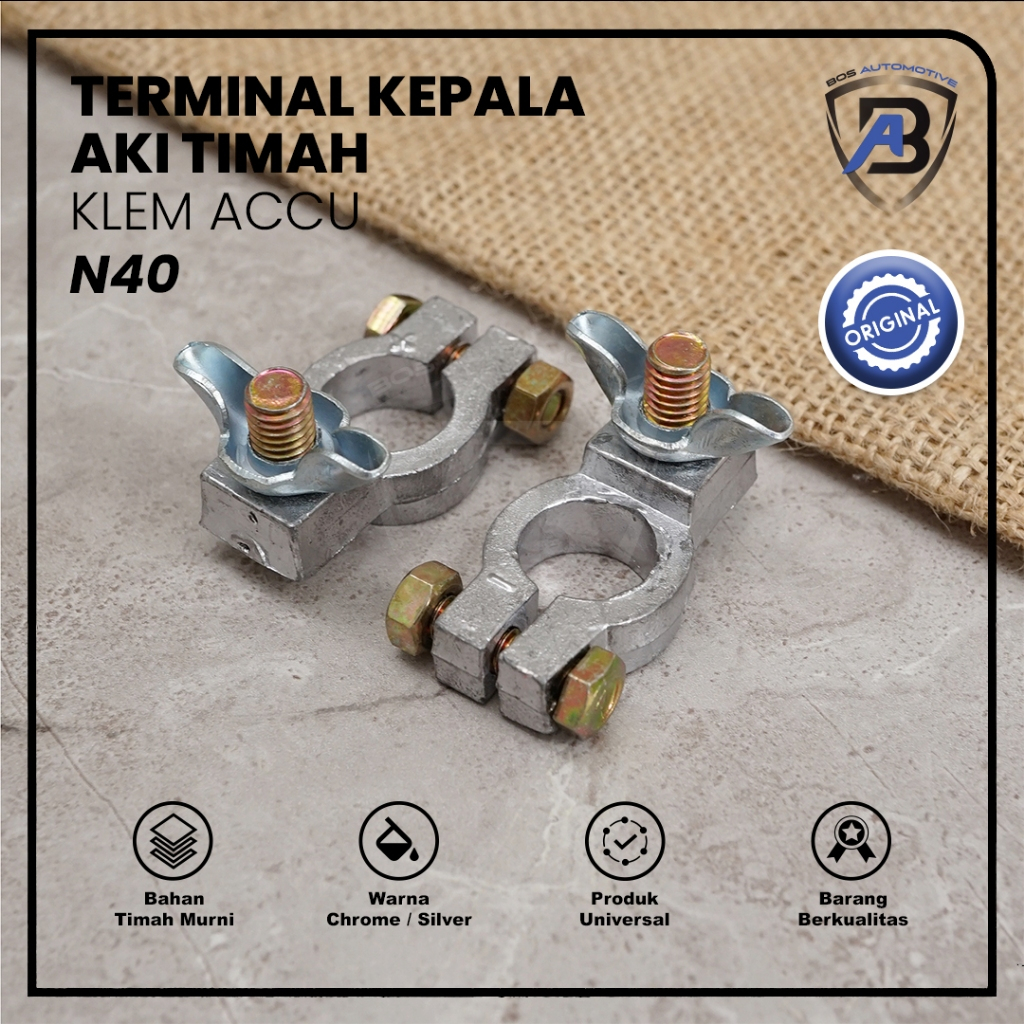 Jual Teminal Kepala Aki / Klem Accu Timah N40 Universal High Quality ...