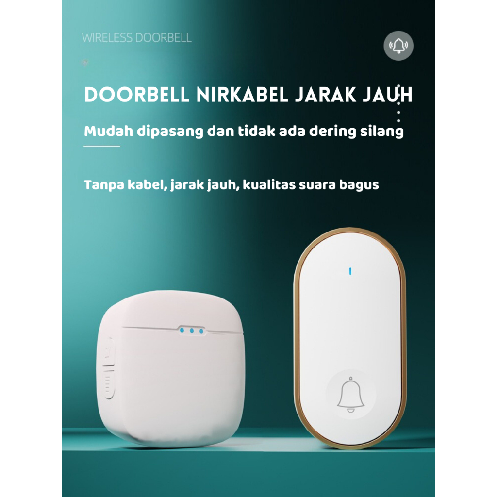 Jual Bell Rumah C522 Putih Gold Nirkabel / Doorbell Putih Untuk Rumah ...