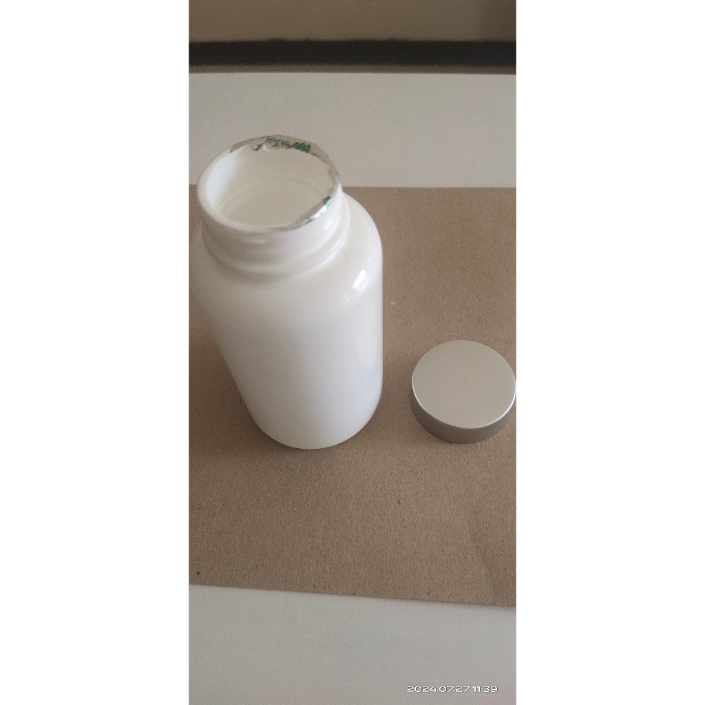 Jual PL Botol Kapsul Bekas Warna Putih Susu Tutup Perak Metal isi 100 ...