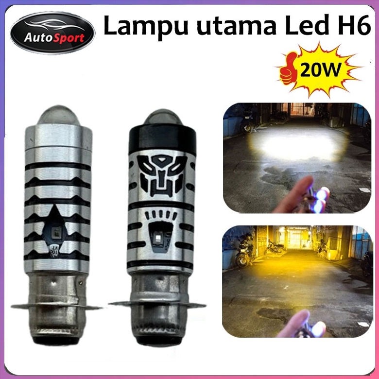 Jual lampu led motor H6 Lampu utama motor lampu laser motor putih+kuning senja biru lampu motor ...