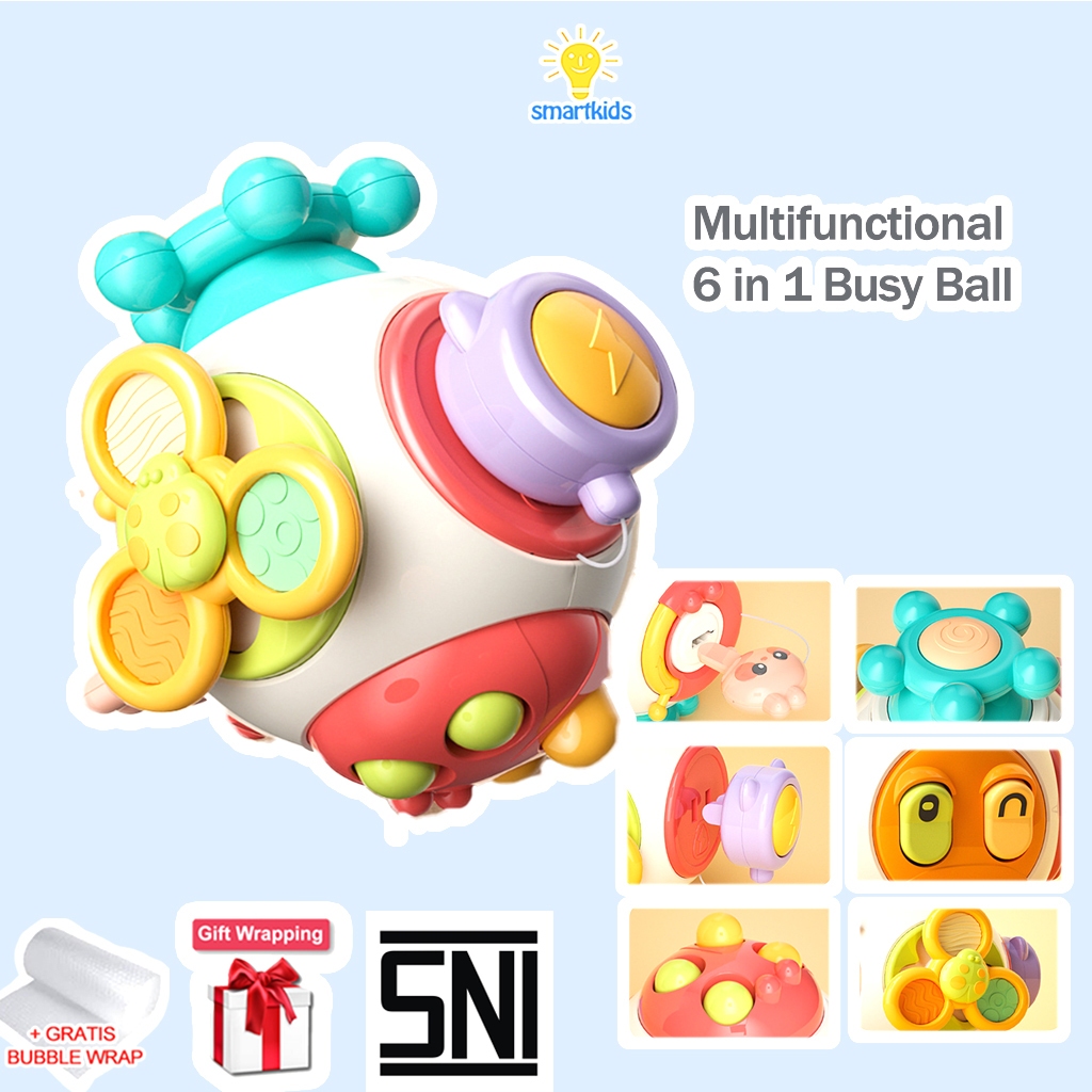 Jual Busy Ball fitur 6 in 1 / melatih logika motorik sensorik tangan ...