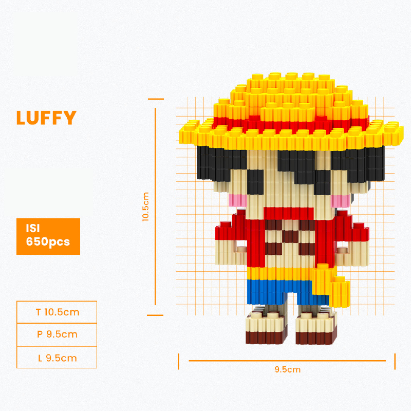 Jual SMY - Nano Blocks LUFFY Mini 3D Model | Mainan Blok Susun | Anime ...