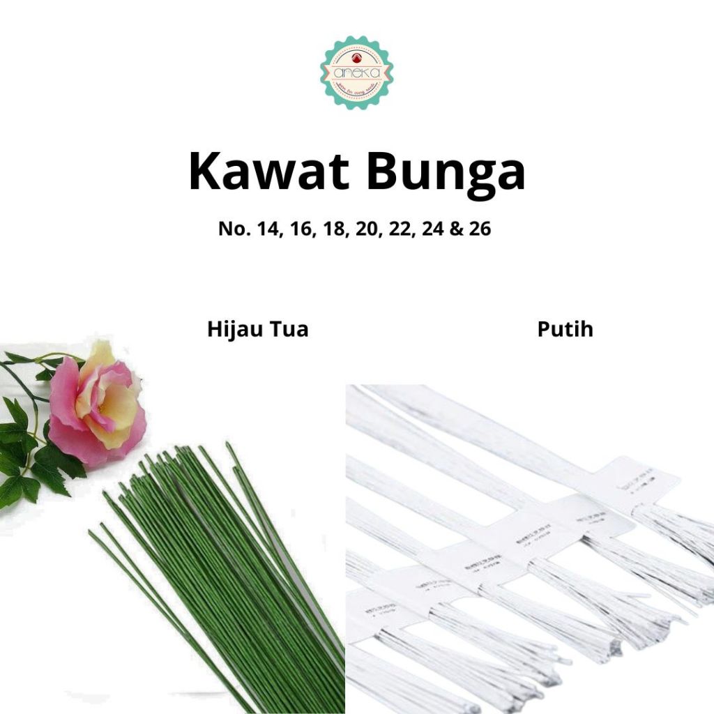 Jual ANEKA - [1 KG] Kawat Bunga No. 14 / No. 16 / No. 18 / No. 20 / No ...