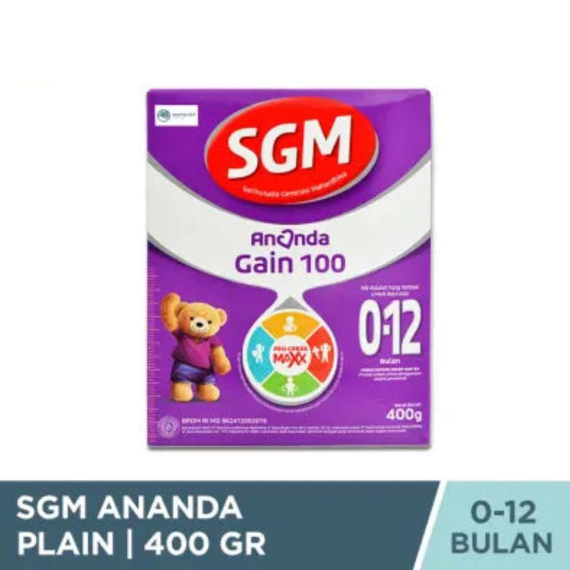 Jual Susu Bayi Balita Anak SGM Ananda Gain 100 Ungu Plain 400 Gram ...