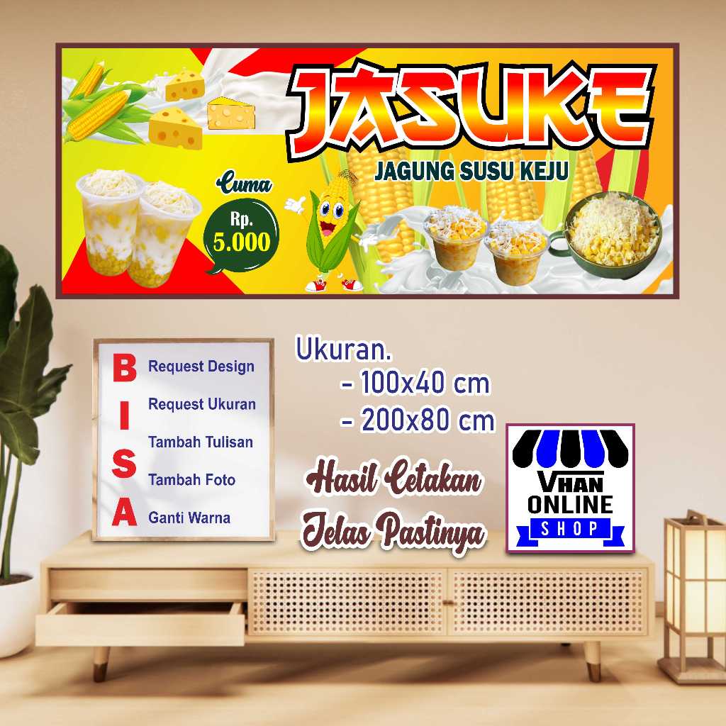 Jual Cetak Banner Spanduk Jualan Jasuke Atau Jagung Susu Keju | Shopee ...