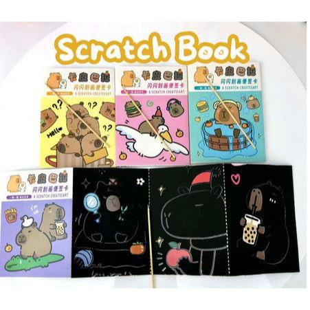 Jual Buku DIY Scratch Capybara gambar, Mainan gosok gambar Capybara ...