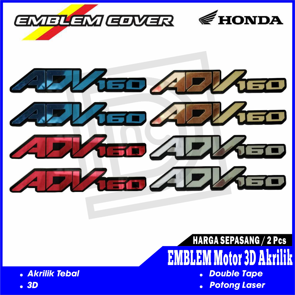 Jual 2pc Emblem Logo Honda ADV 160 Motor 3D Timbul Akrilik Variasi ...