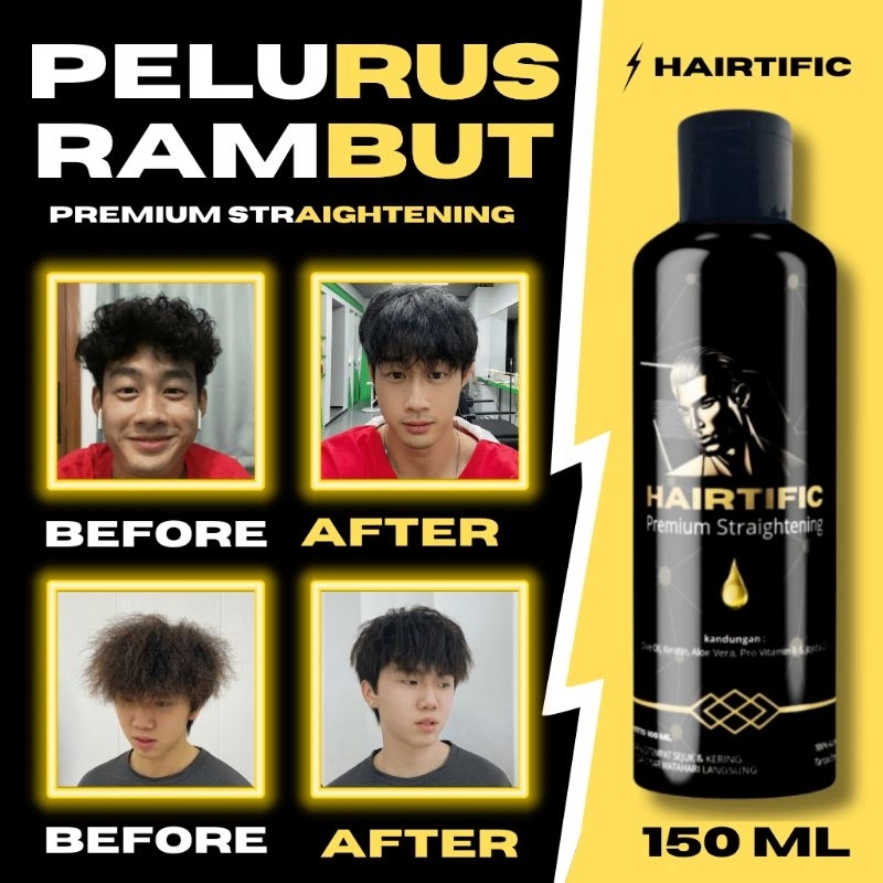 Jual Hairtific - Pelurus & Pelembab Rambut Premium Straightening Pria ...