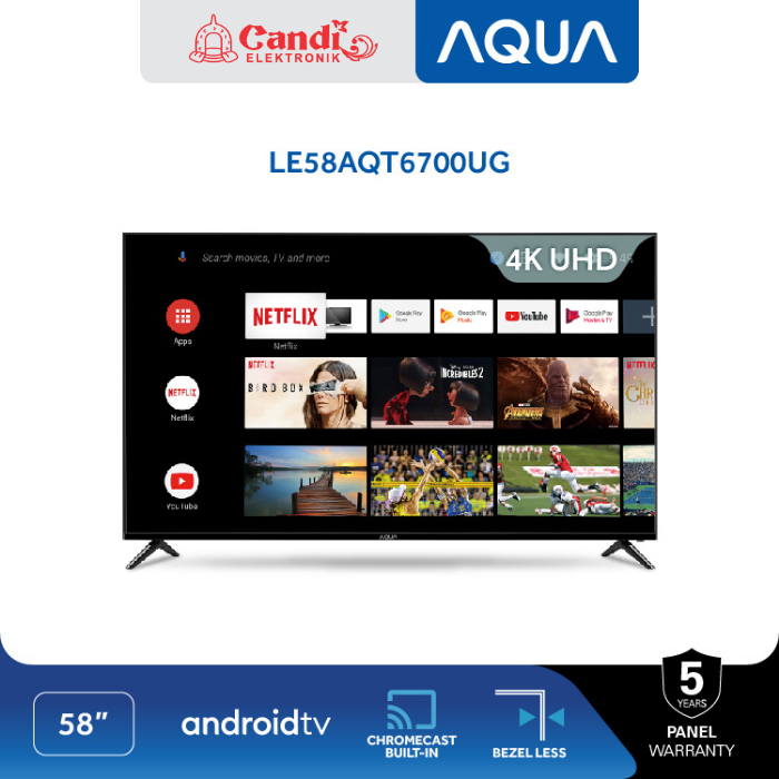 Jual TV AQUA LE58AQT6700UG 58 Inch Android TV Smart AI 4K LE58AQT ...