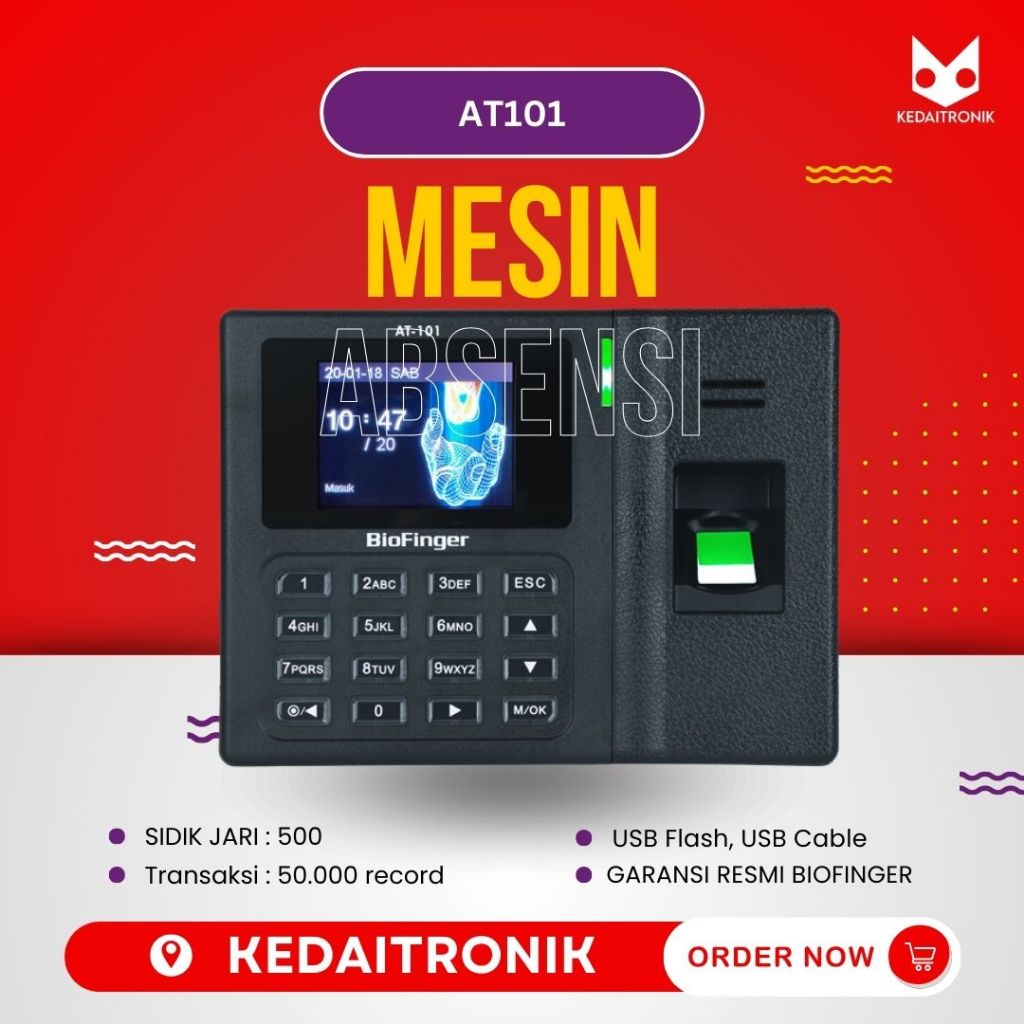 Jual NEW !! Biofinger AT 101 Mesin Absensi Sidik Jari Fingerprint Bio ...